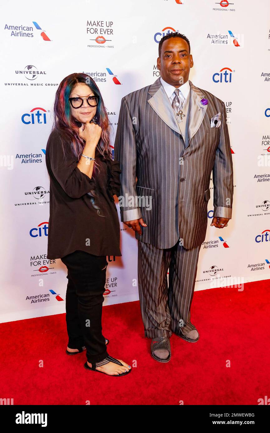 Tyka Nelson, left, and Maurice Phillips arrive at the 59th Annual ...
