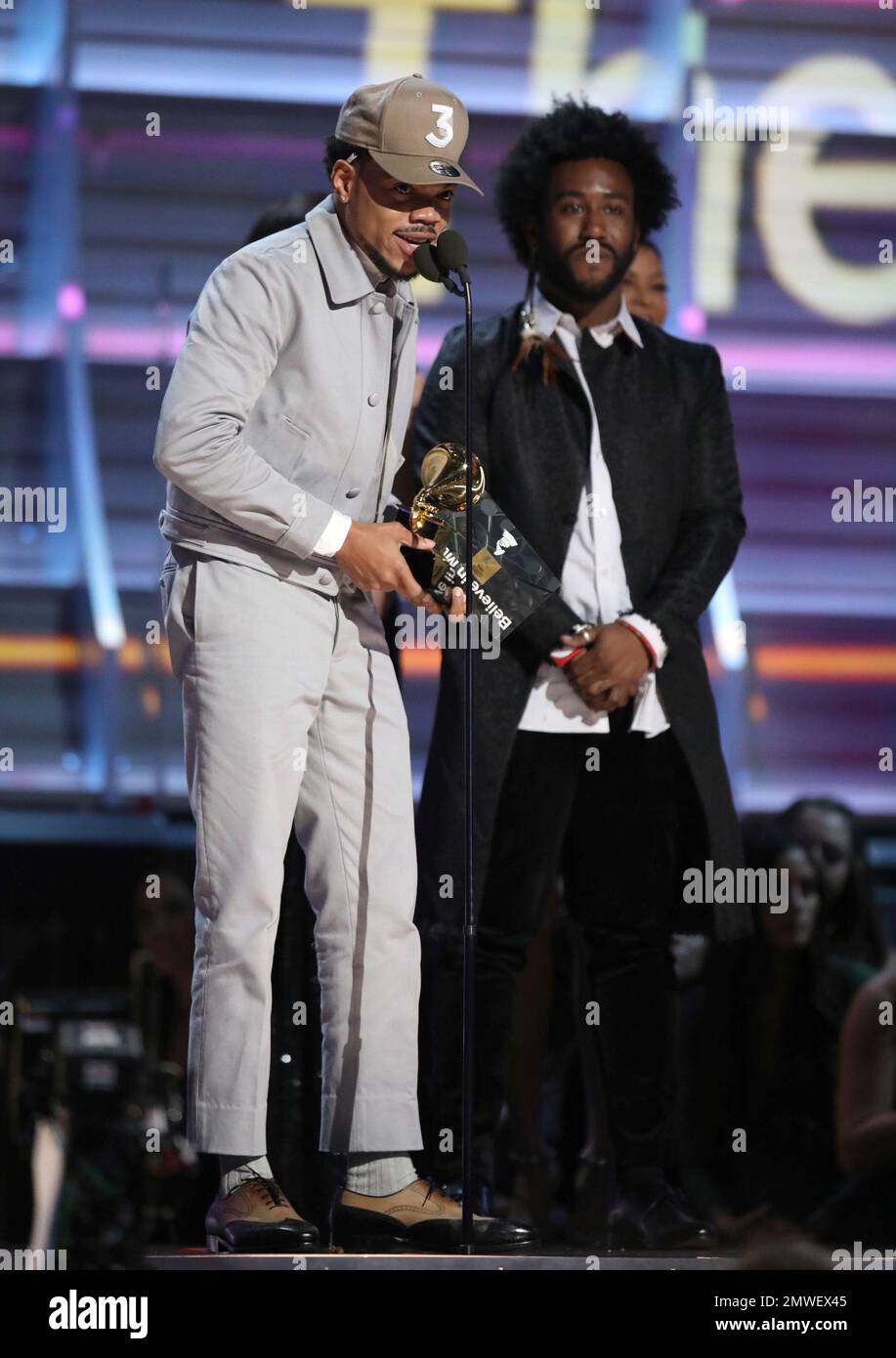 Chance The Rapper accepts the award for best rap album for "Coloring ...