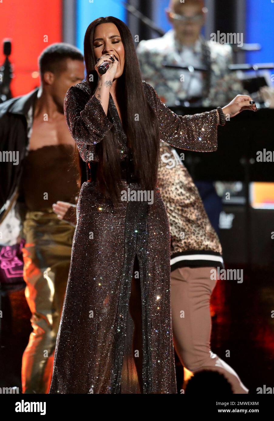Demi Lovato performs a tribute to the Bee Gees at the 59th annual ...