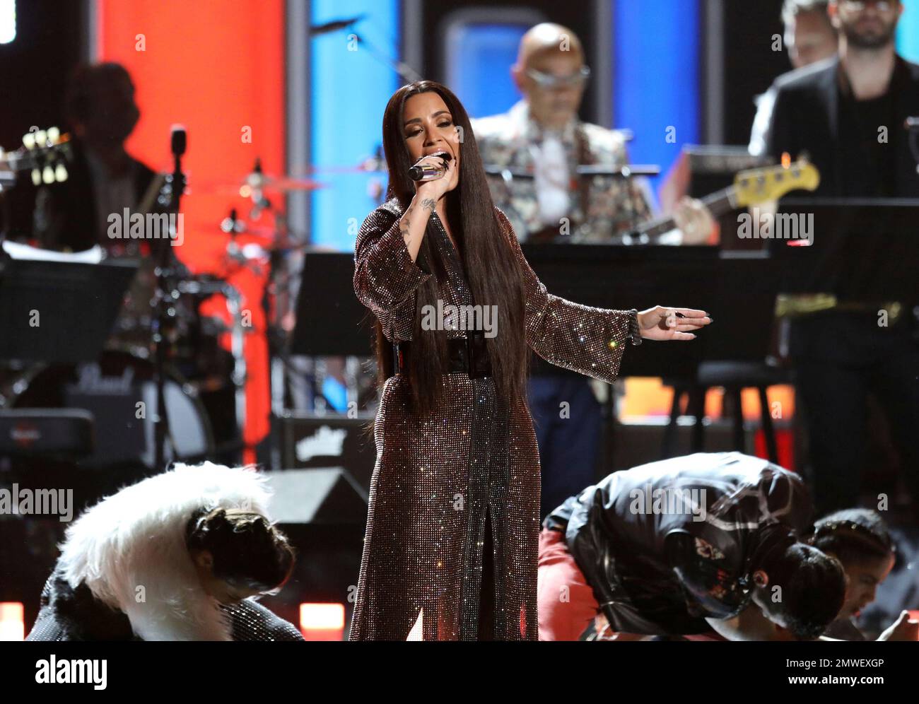 Demi Lovato performs a tribute to the Bee Gees at the 59th annual ...