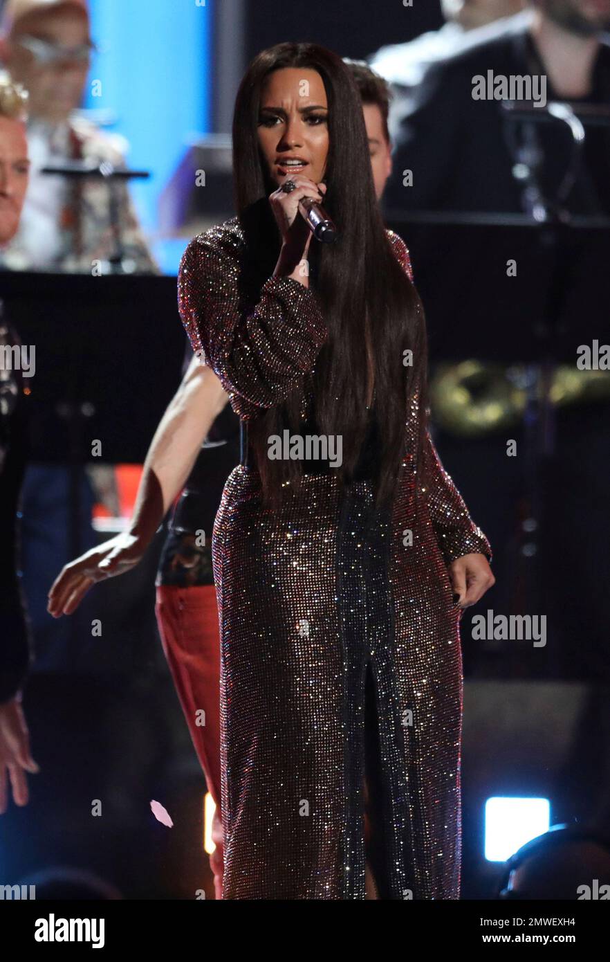 Demi Lovato performs a tribute to the Bee Gees at the 59th annual ...
