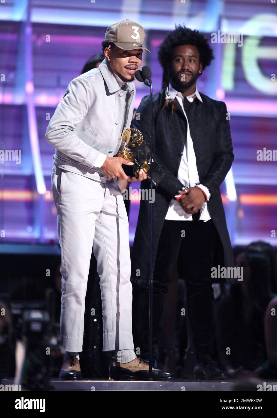 Chance The Rapper accepts the award for best rap album for "Coloring ...