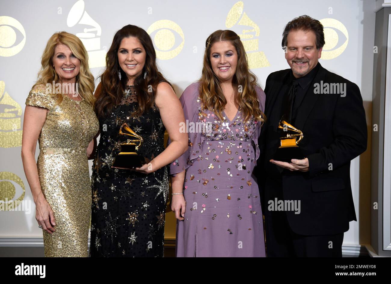 Linda Davis, from left, Hillary Scott, Rylee Scott, and Lang Scott pose ...
