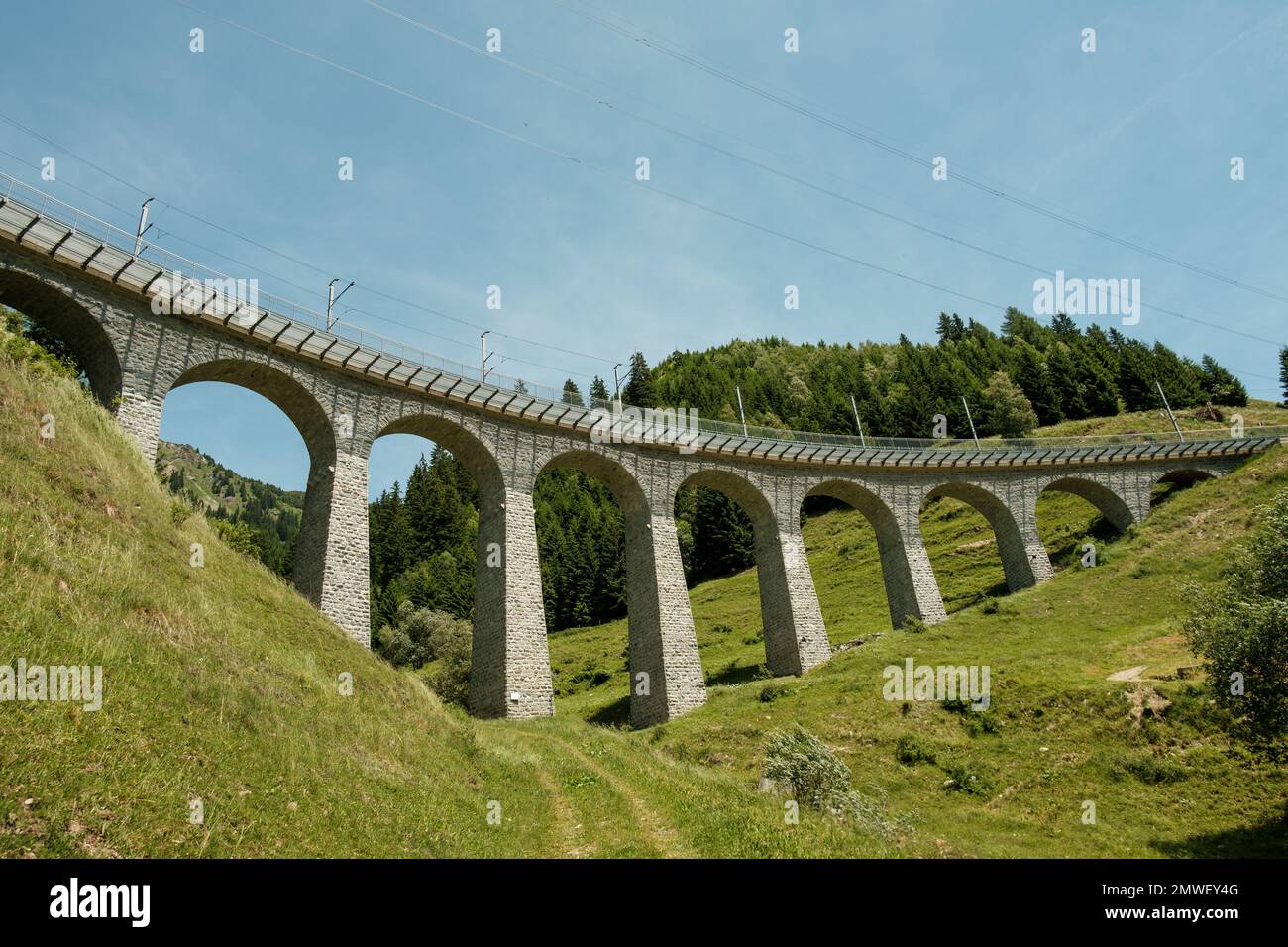 A scenic shot of the Spiral viaduct and its surrounding greenery in ...