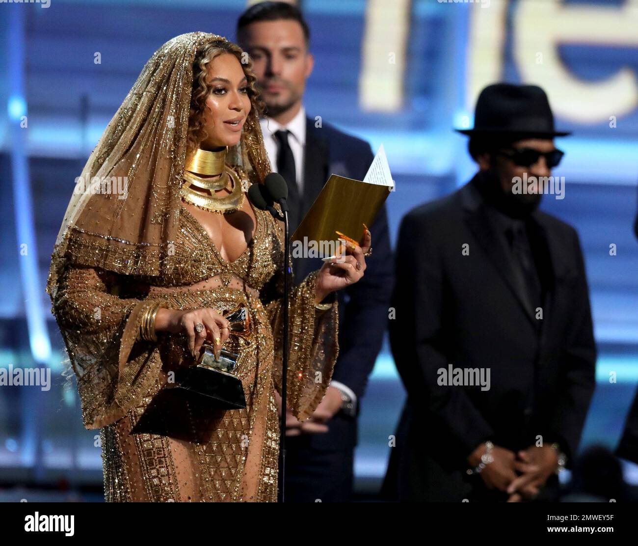 Beyonce accepts the award for best urban contemporary album for ...