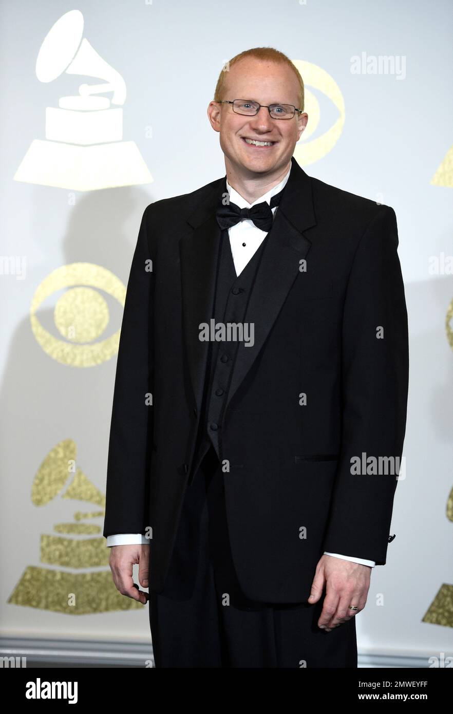 Keith Hancock, music educator award honoree, poses in the press room at ...