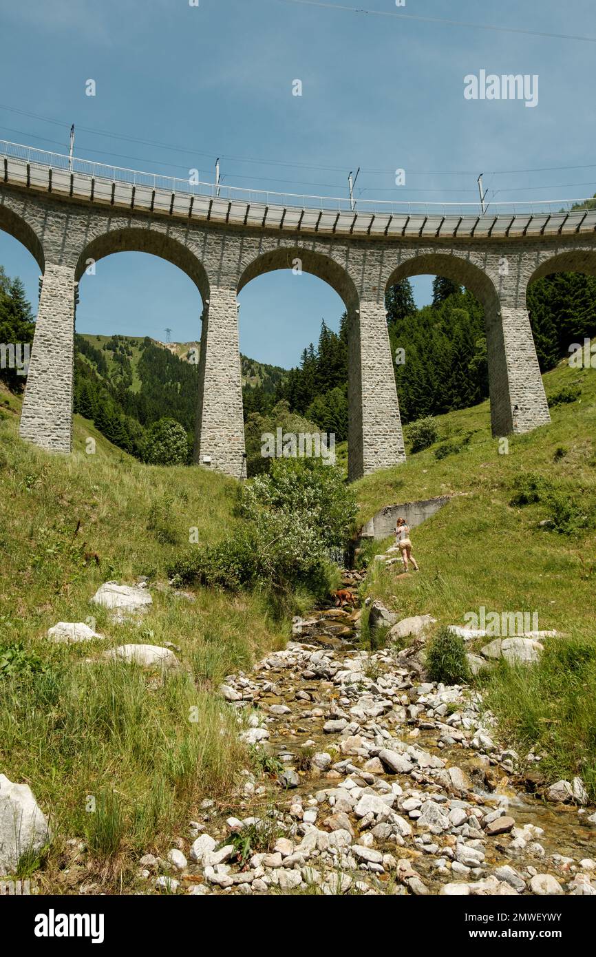 A vertical low-angle shot of the Spiral viaduct and its surrounding ...