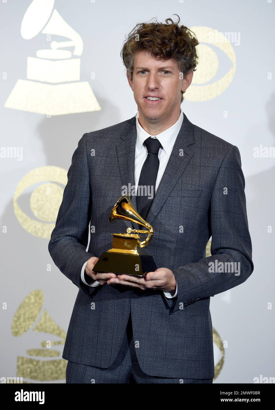Greg Kurstin poses in the press room with the producer of the year, non ...