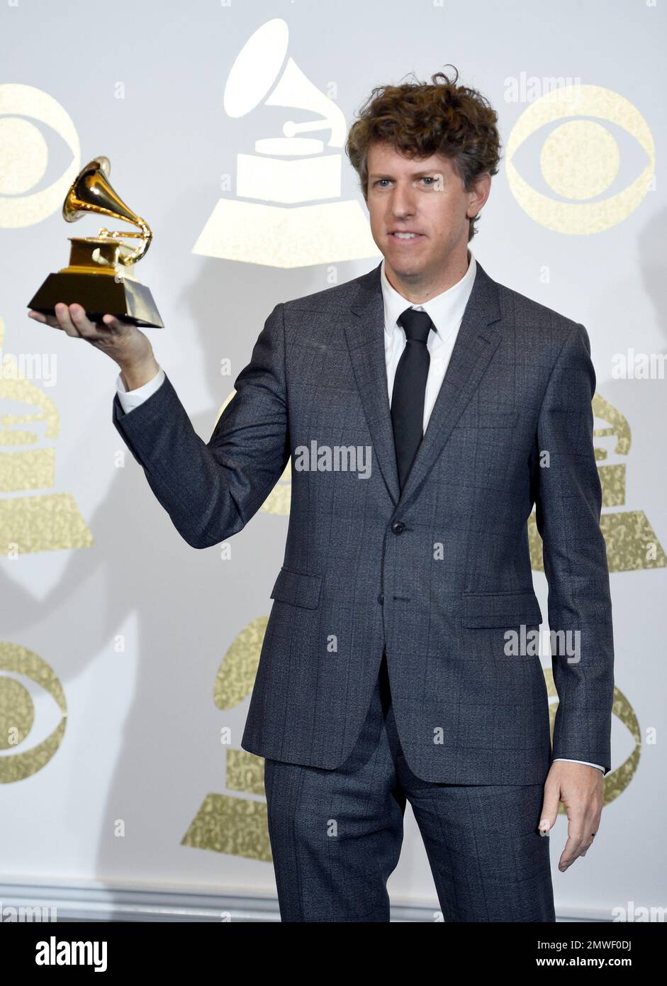 Greg Kurstin poses in the press room with the producer of the year, non ...