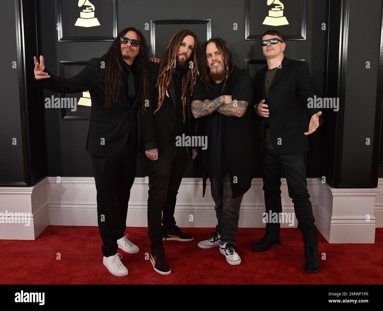 James Shaffer, from left, Brian Welch, Reginald Arvizu and Ray Luzier ...