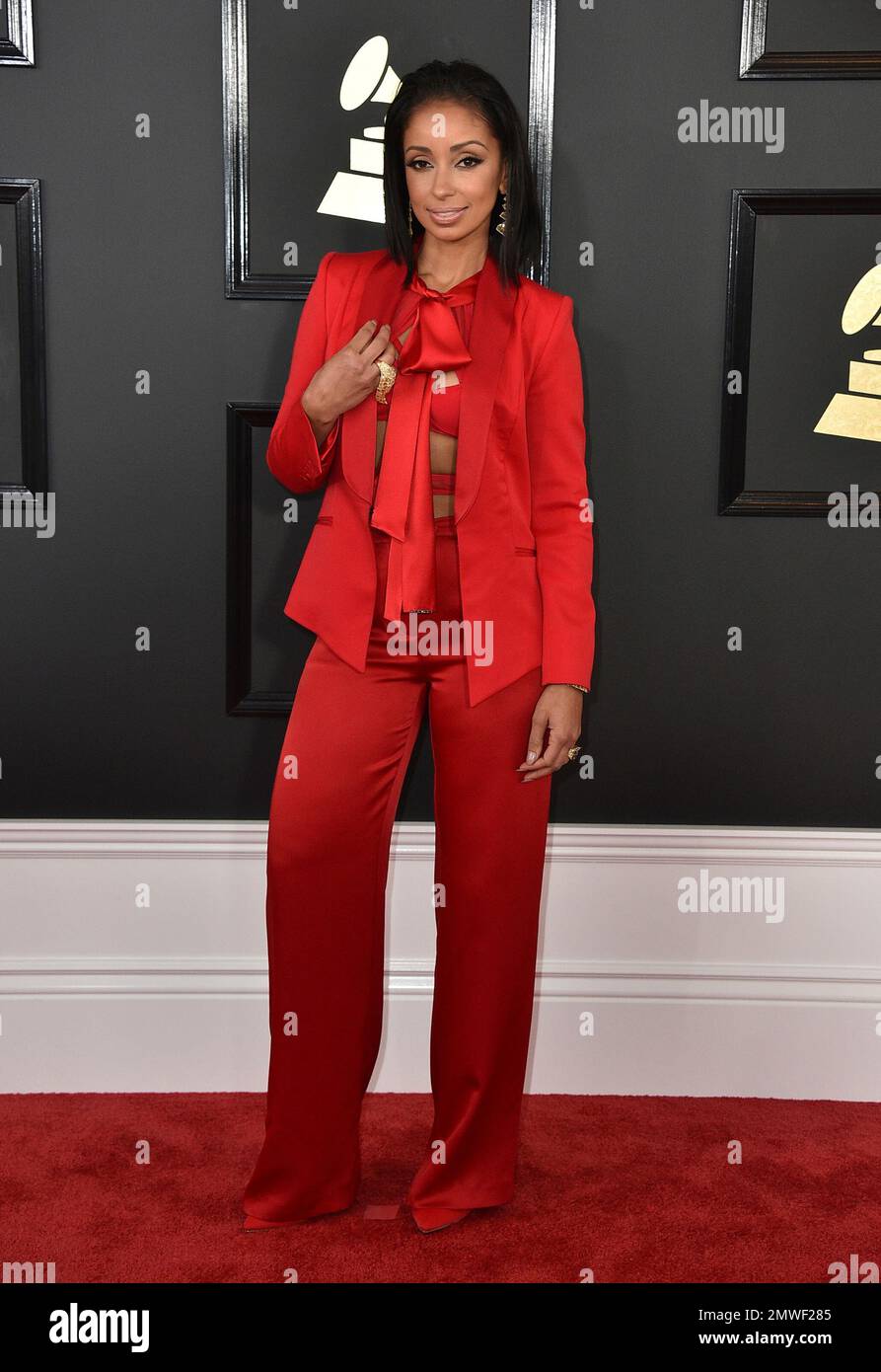 Mya arrives at the 59th annual Grammy Awards at the Staples Center on ...