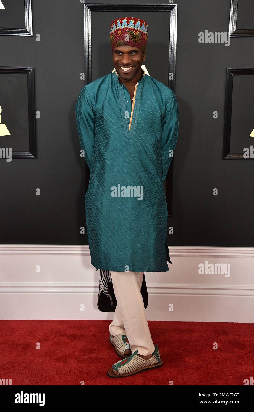 J. Hoard arrives at the 59th annual Grammy Awards at the Staples Center ...