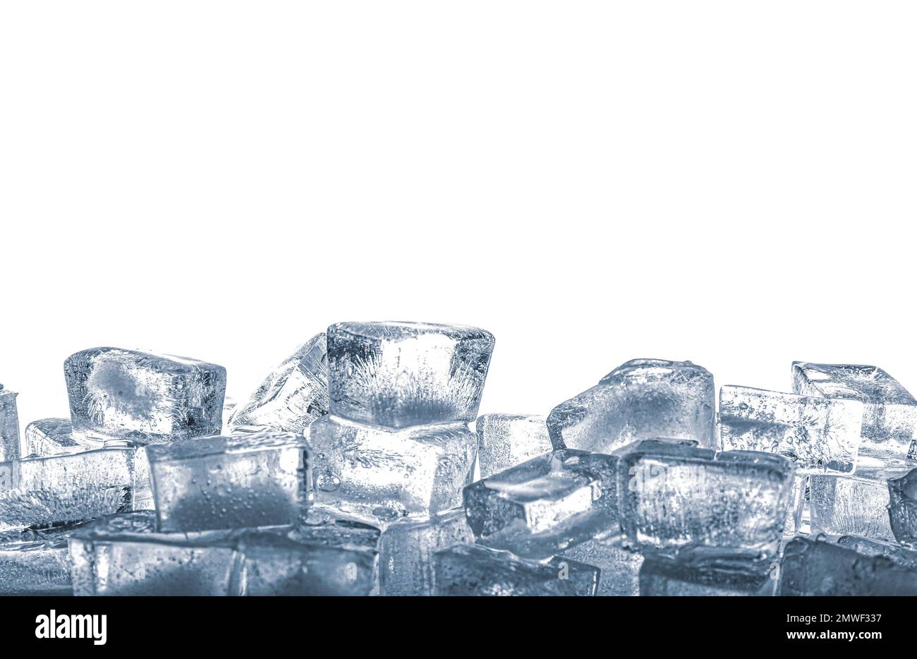 Crystal clear ice cubes isolated on white Stock Photo - Alamy