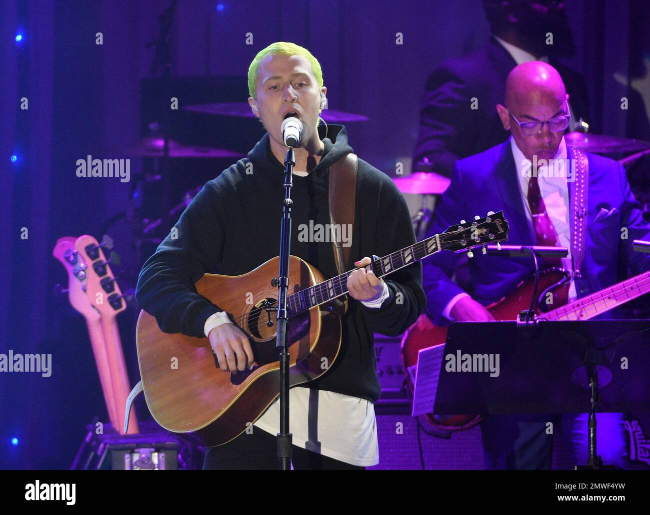 Mike Posner performs at the Clive Davis and The Recording Academy Pre ...