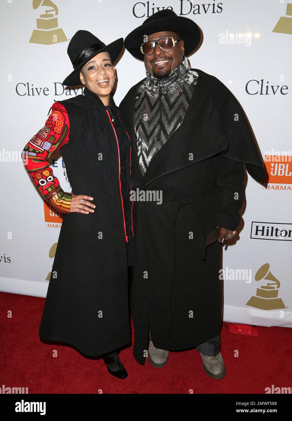 Carlon Thompson-Clinton, left, and George Clinton attend the Clive ...