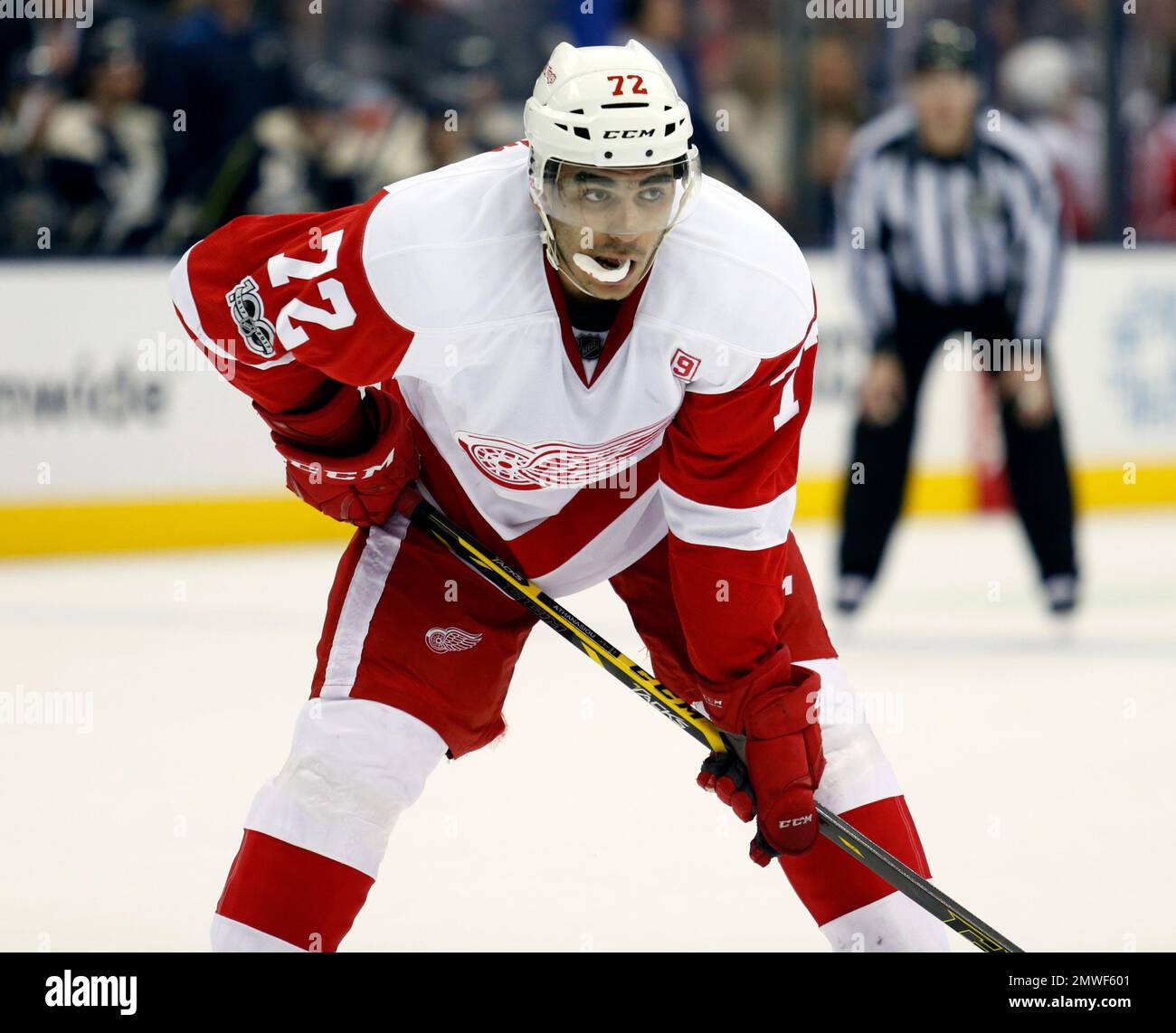 Detroit Red Wings forward Andreas Athanasiou is seen against the ...