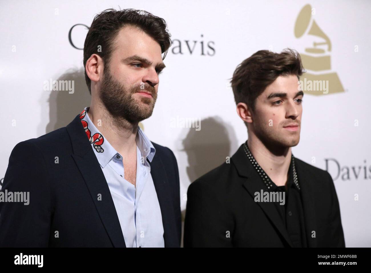 Alex Pall, left, and Drew Taggart, of the "The Chainsmokers," attend ...