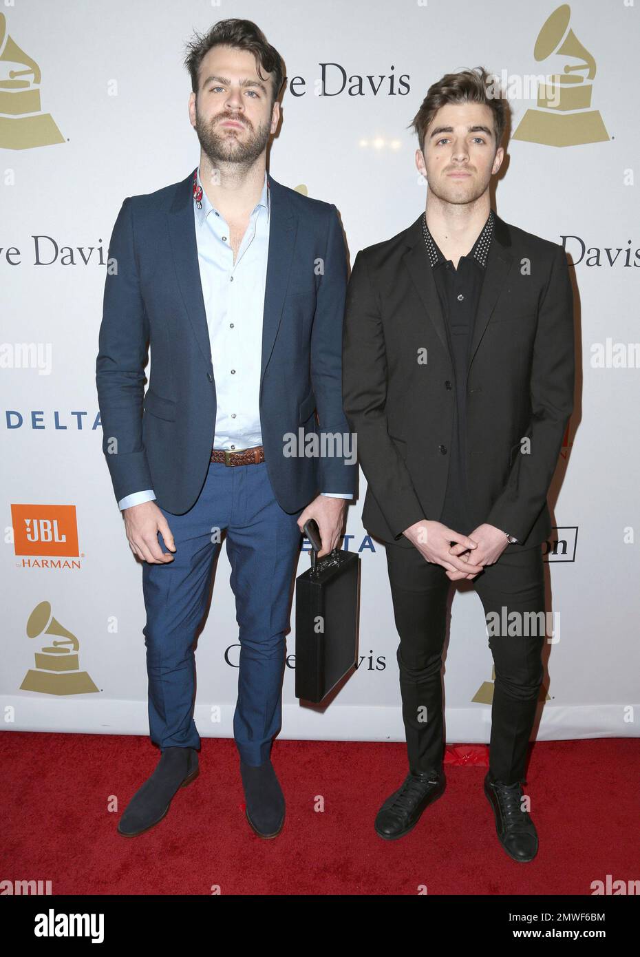 Alex Pall, left, and Drew Taggart, of the "The Chainsmokers," attend ...