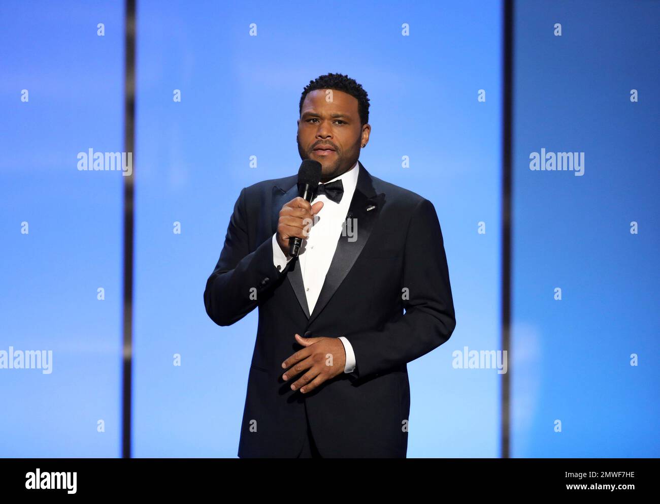 Host Anthony Anderson speaks at the 48th annual NAACP Image Awards at ...