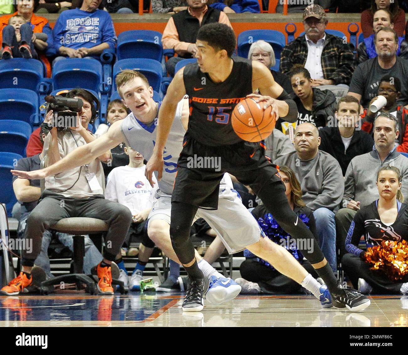 Boise State's Chandler Hutchison (15) moves the ball past Air Force's ...