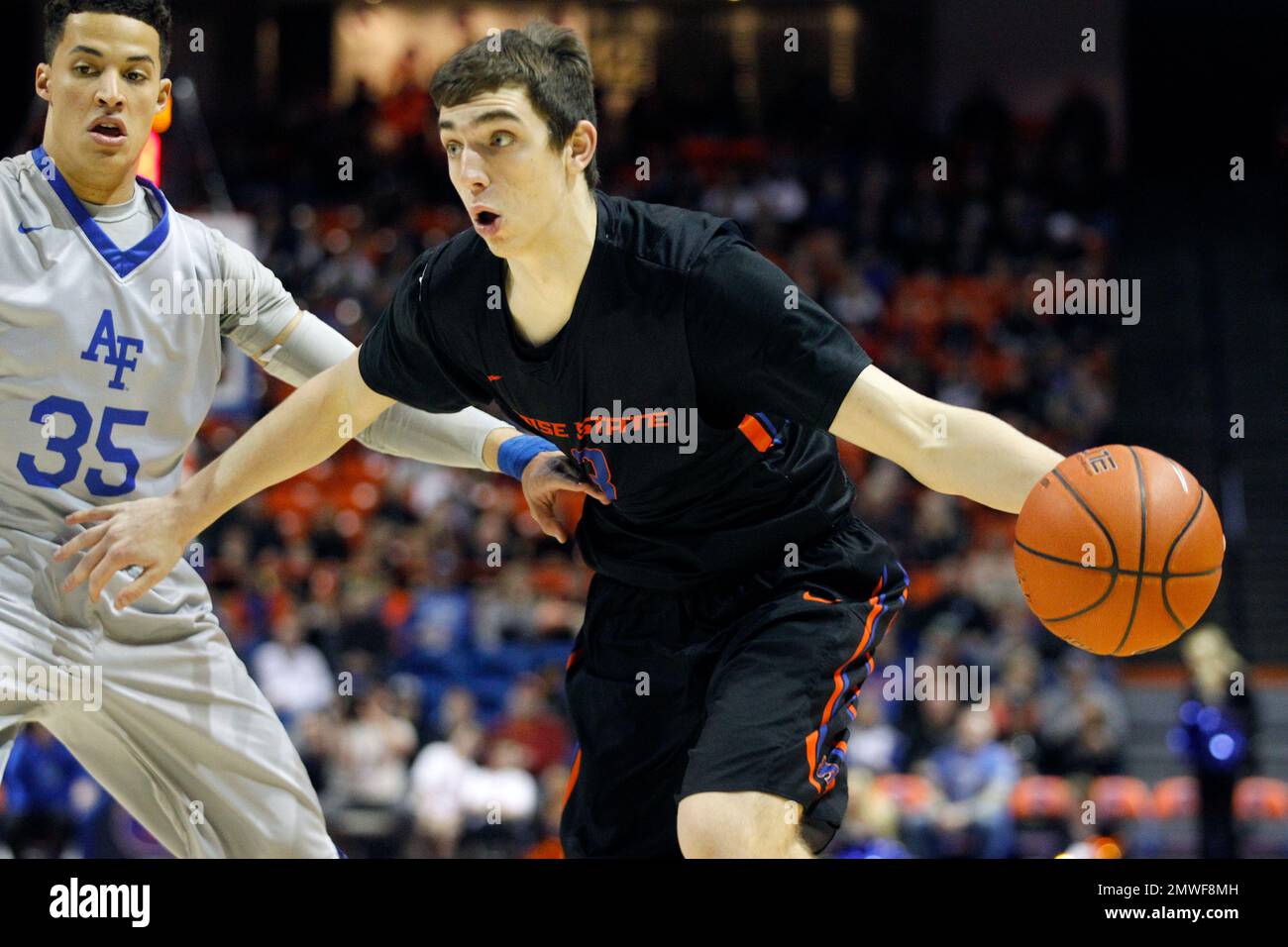Boise State's Justinian Jessup moves the ball around Air Force's Hayden ...