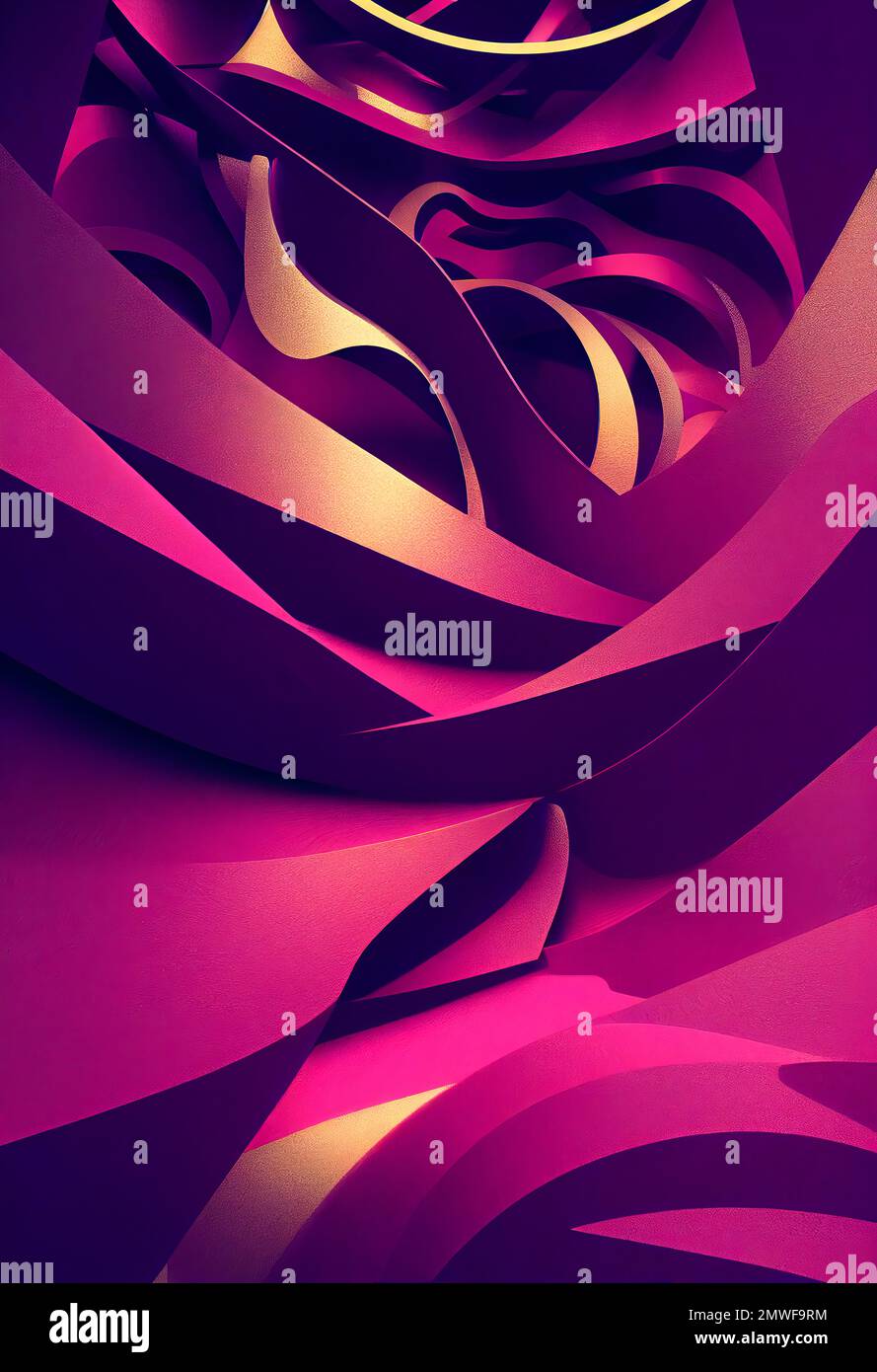 Gold and magenta wavy shapes abstract background. Decorative vertical ...