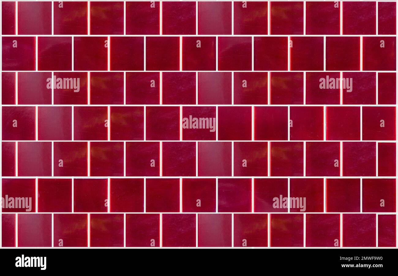 Red ceramic tile background. Old vintage ceramic tiles in red to ...