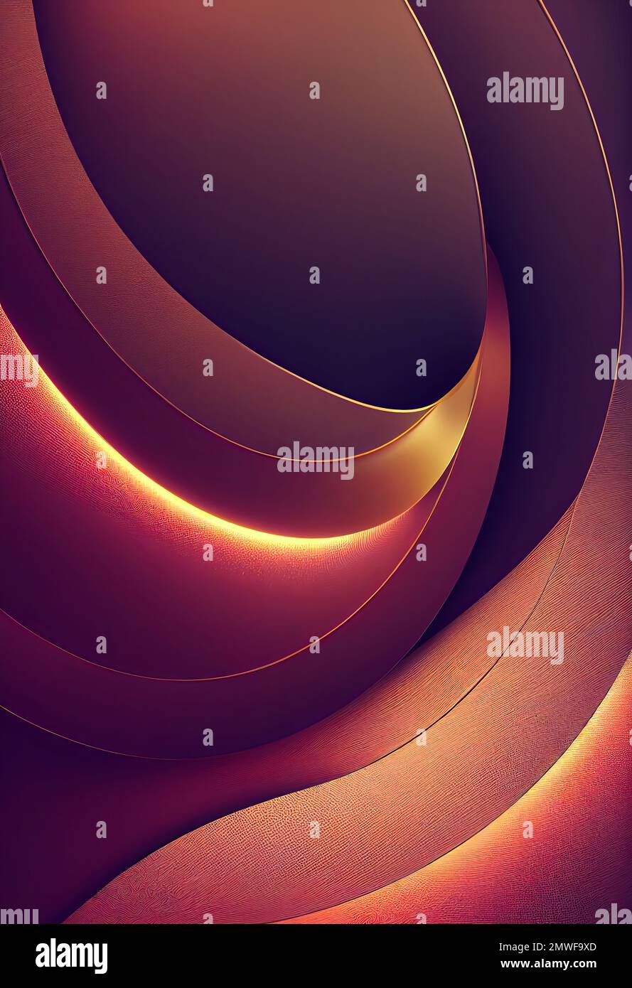 Gold and violet wavy shapes abstract background. Decorative vertical ...