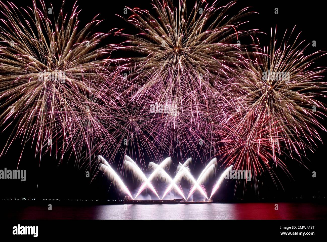 Fireworks from France's Pyragic Vieux D'Artifice light up the sky at ...