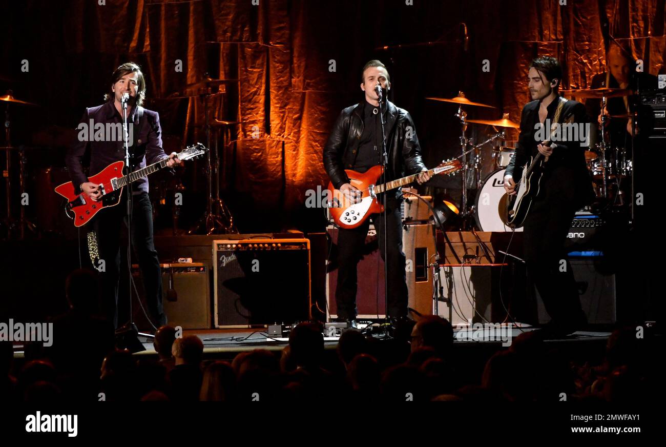 Chase Simpson, from left, Josh Jove and Jacob Pillot, of The Shelters ...