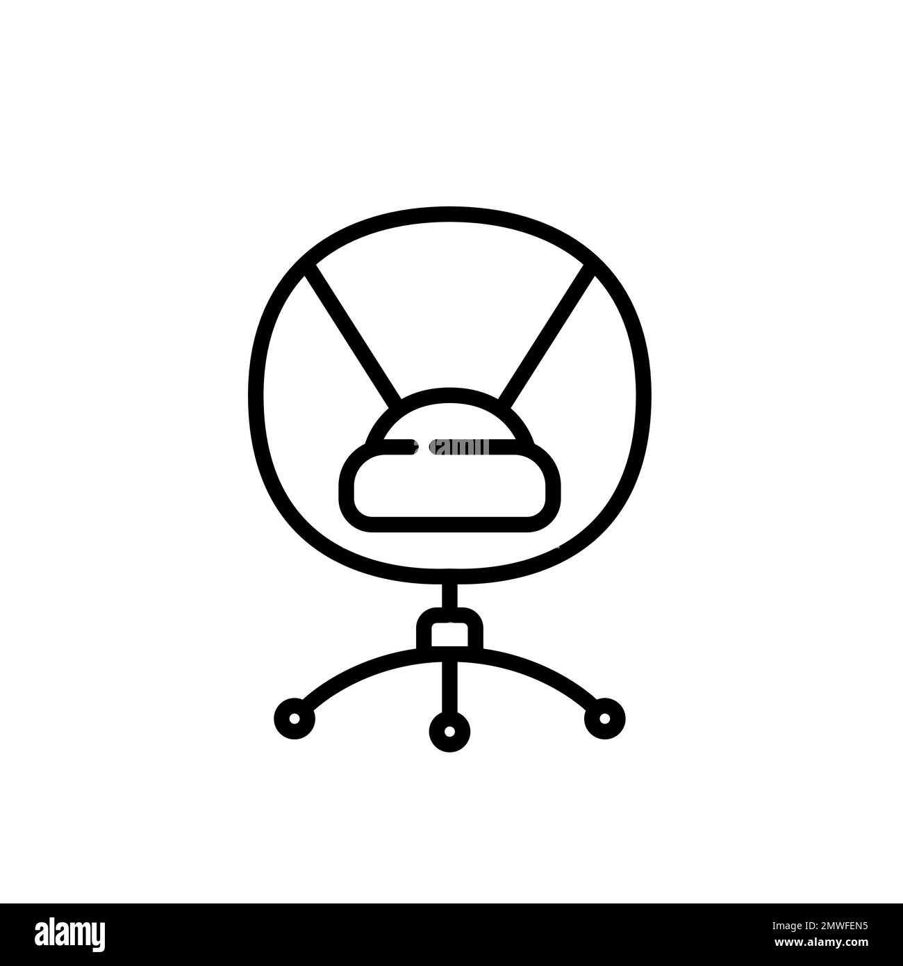 Swivel chair. Pixel perfect, editable stroke icon Stock Vector Image ...
