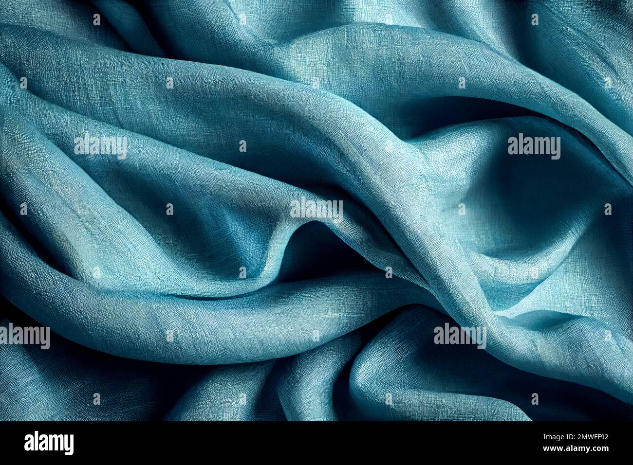 Blue linen fabric surface abstract background. Decorative cloth texture ...