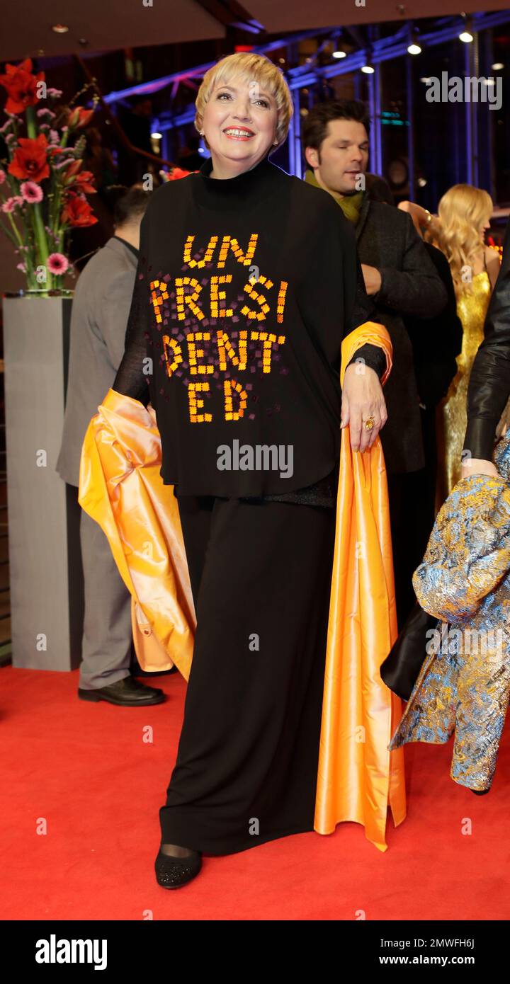 Claudia Roth, deputy president of the German parliament, wears a suit ...