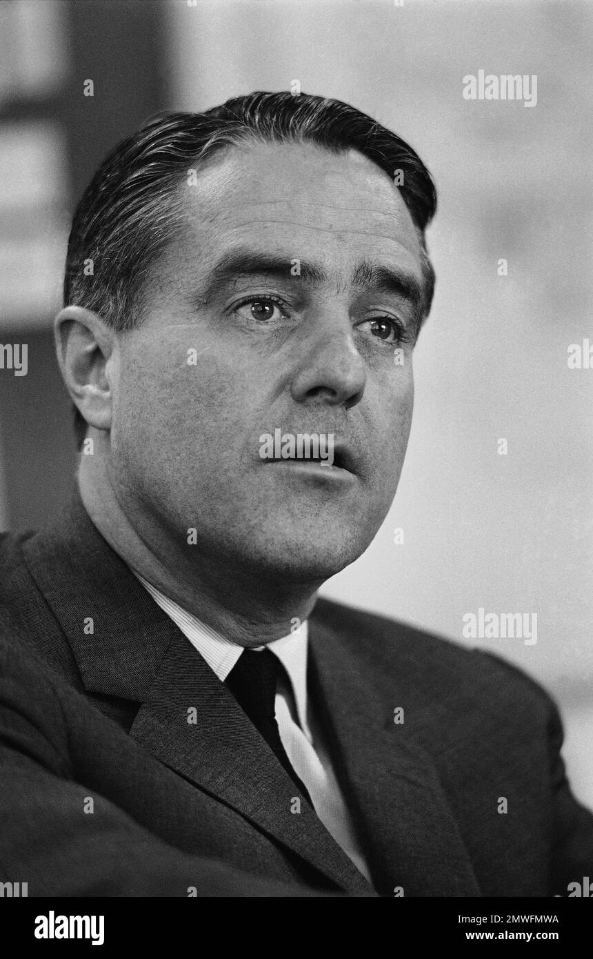 FILE- In this March 18, 1964 file photo, Sargent Shriver talks during a ...