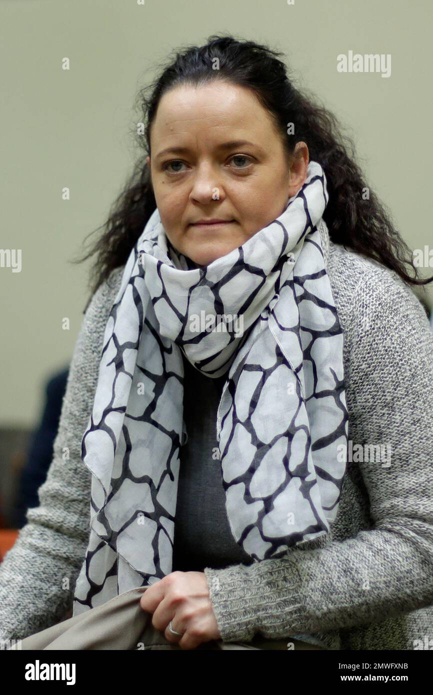 Terror suspect Beate Zschaepe arrives in the court room in Munich ...