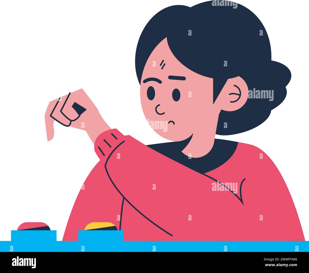 woman choosing two buttons Stock Vector Image & Art - Alamy