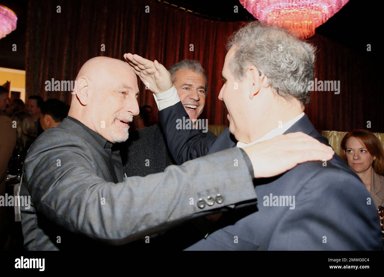 Alan Nierob, from left, Mel Gibson and Bill Mechanic attend the 89th ...
