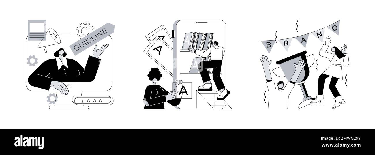 Visual identity abstract concept vector illustration set. Brand ...