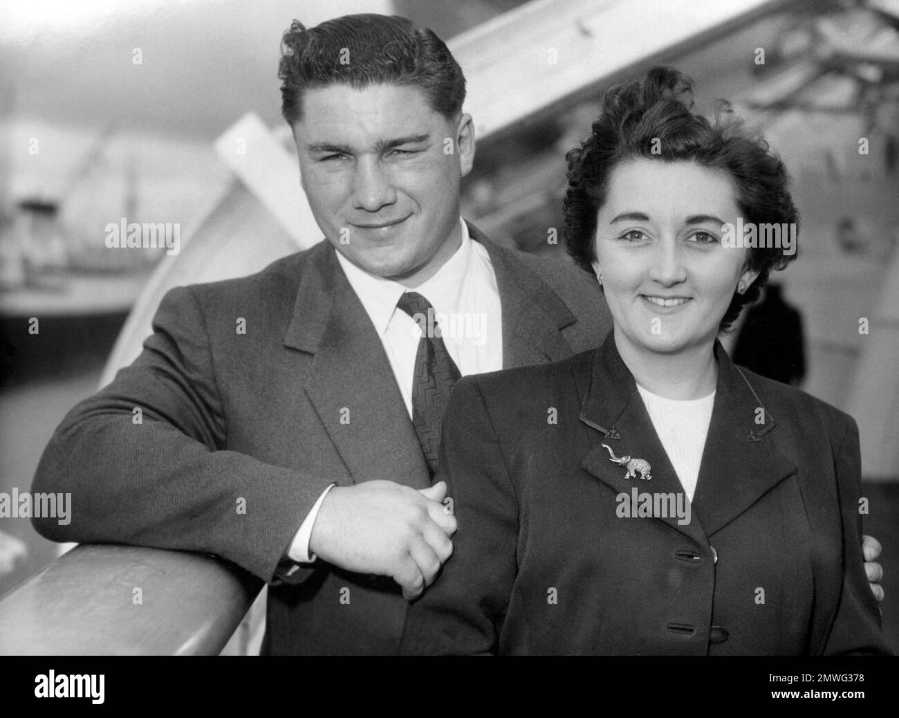 British heavyweight champion Don Cockell and his wife, Patricia, leave ...