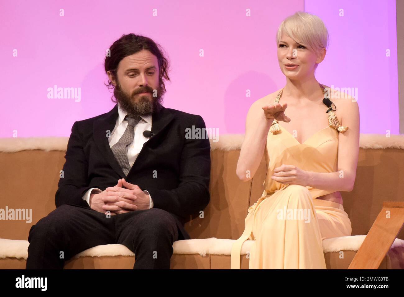 Casey Affleck, left, and Michelle Williams attend the Cinema Vanguard ...