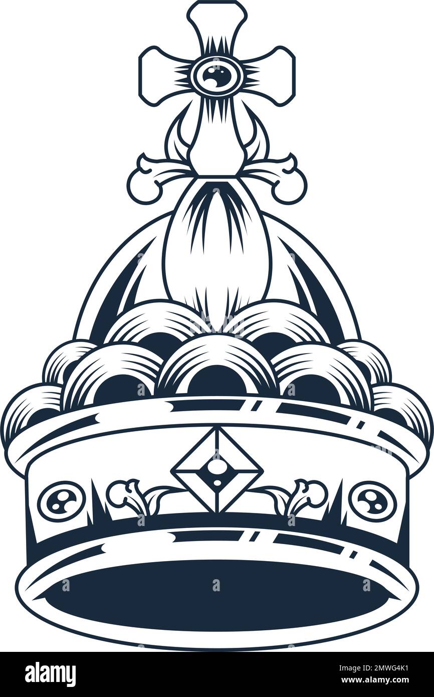 crown monochrome with cross Stock Vector Image & Art - Alamy