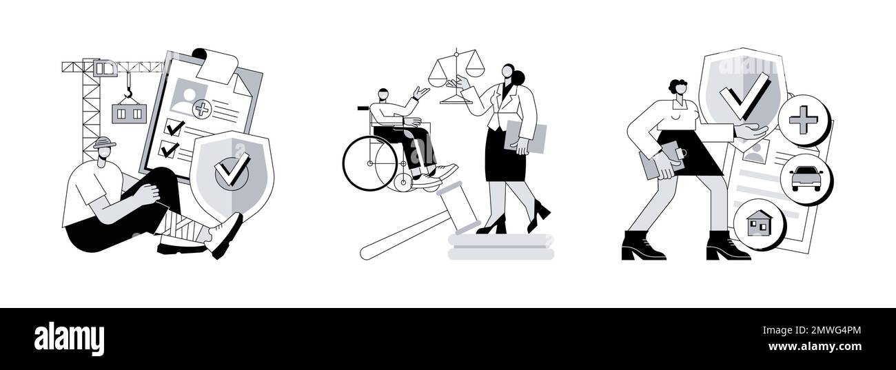 Employee health abstract concept vector illustration set. Occupational ...