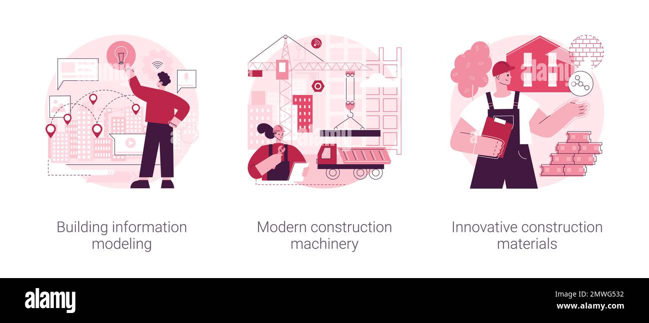 Construction technology innovation abstract concept vector illustration ...
