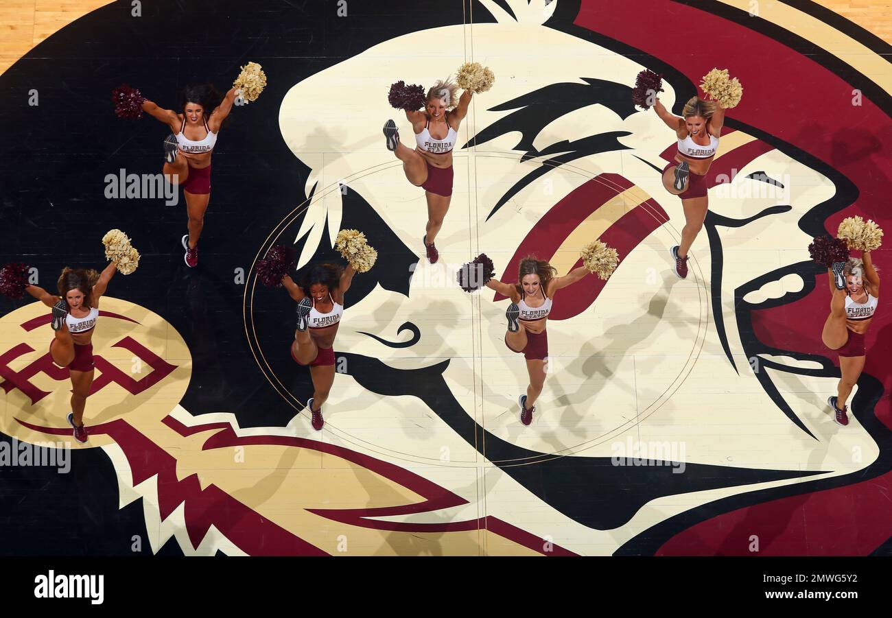 The Florida State Golden Girls cheerleaders perform before an NCAA ...