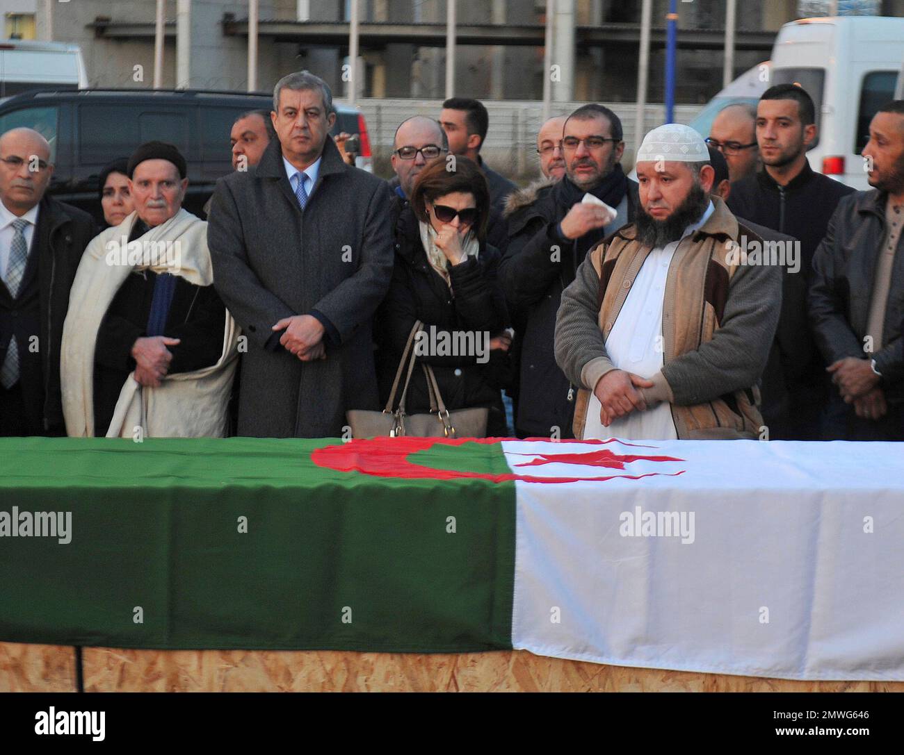 In this photo dated Saturday, Feb. 4, 2017, the widow of Abdelkrim ...