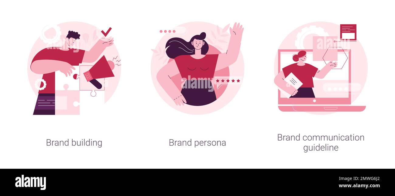 Business branding abstract concept vector illustration set. Brand ...