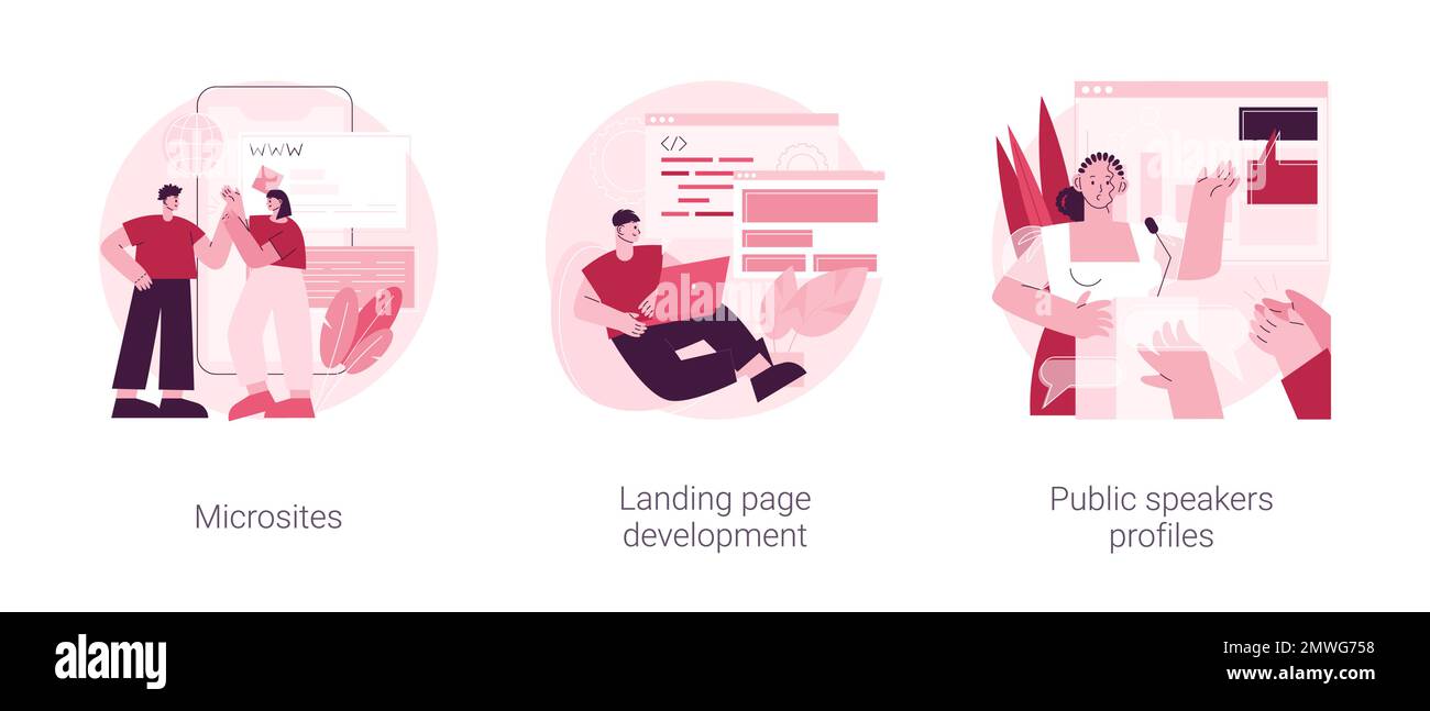 Web development service abstract concept vector illustration set ...