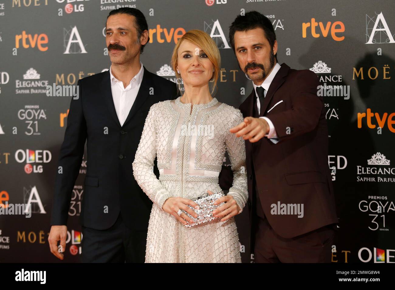 Spanish actress Cayetana Guillen Cuervo, center, and actors, Nacho ...