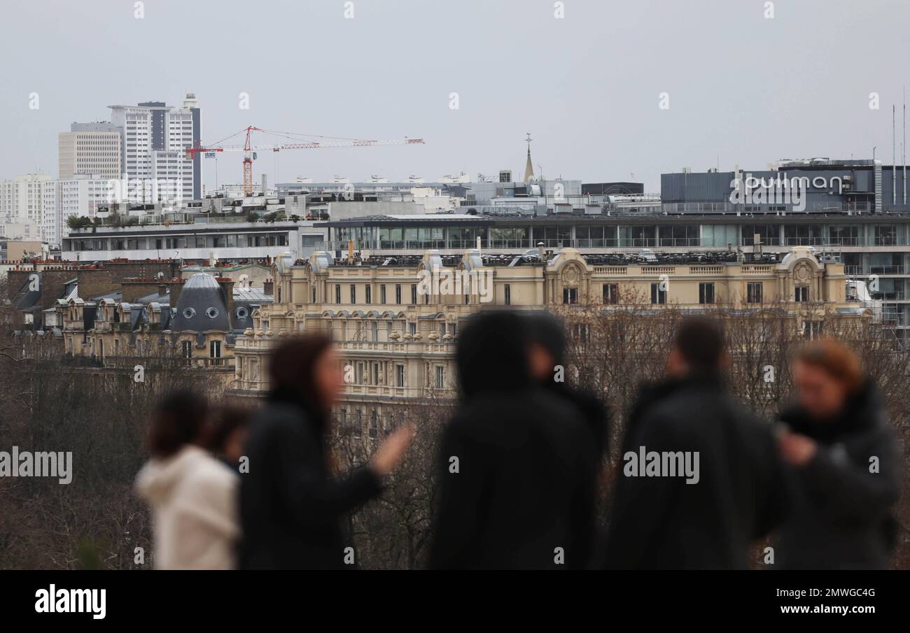 Paris, France. 1st Feb, 2023. People enjoy the view of the city of ...