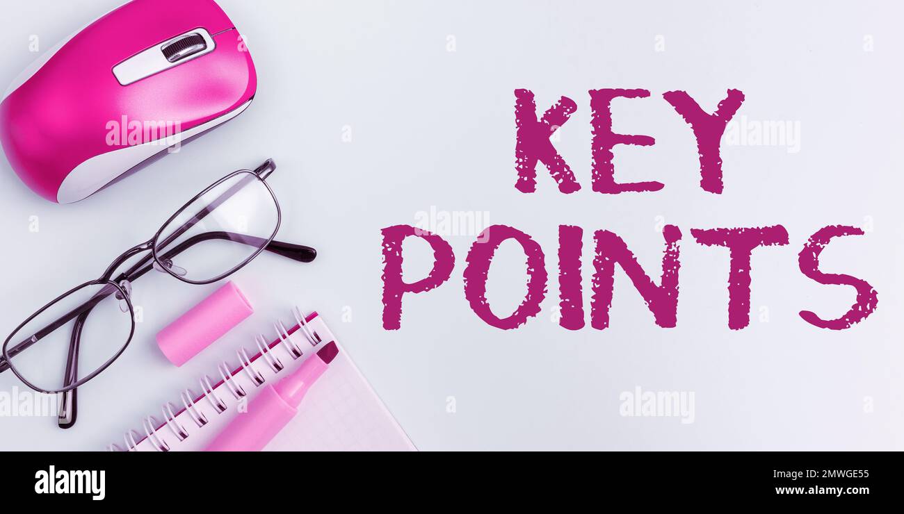 Text caption presenting Key Points. Internet Concept most important ...